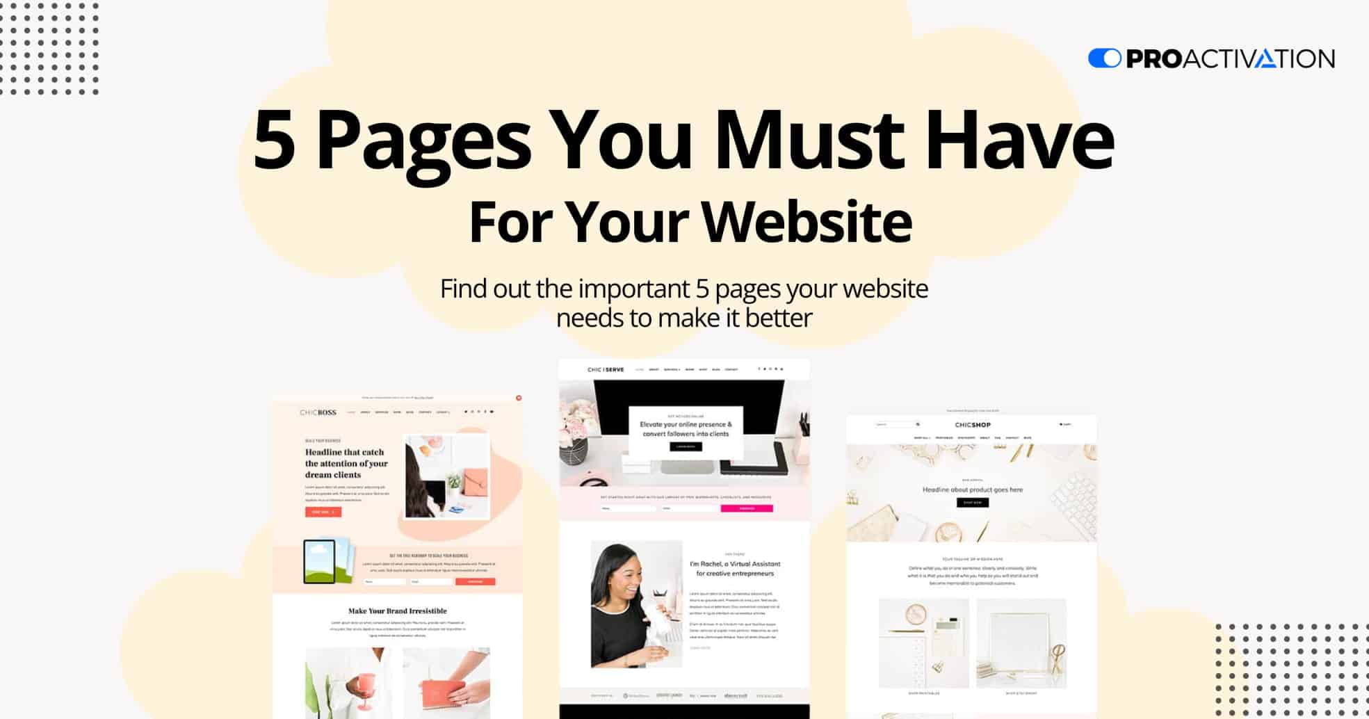 5 Pages You Must Have For Your Website: Navigating the Essentials for Online Success | ProActivation